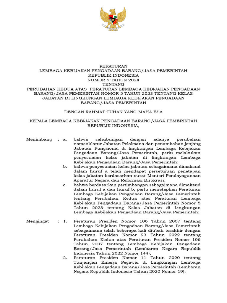 Peraturan Lembaga Nomor 5 Tahun 2024 - 2565 - 1 | PDF