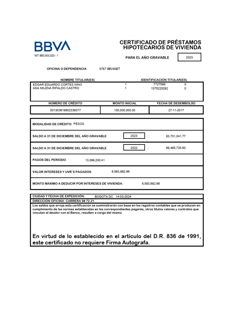 Certificado BBVA 2023 01 | PDF