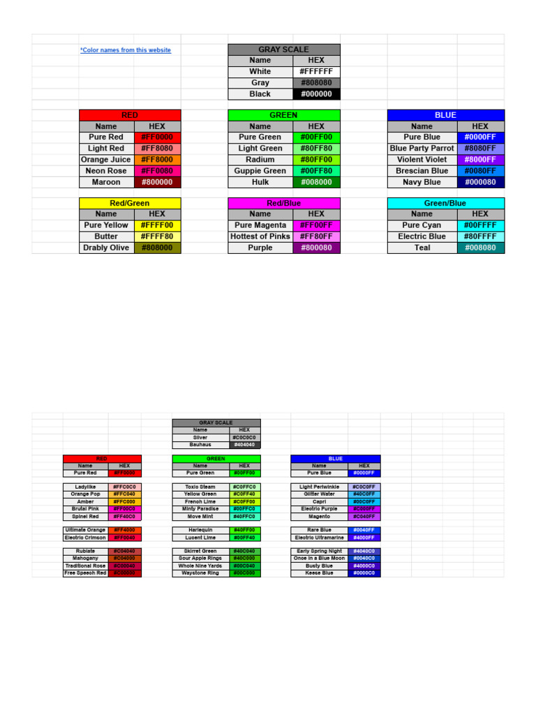 Hex | PDF | Green | Red