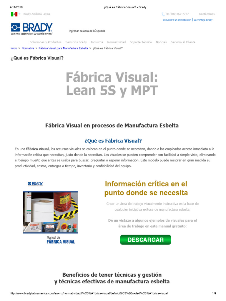 ¿Qué Es Fábrica Visual - Brady | PDF | Lean Manufacturing | Business