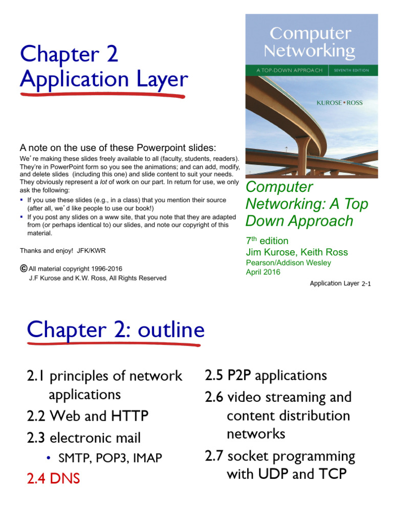 Application Layer: Computer Networking: A Top Down Approach | PDF | Domain Name System | Network ...