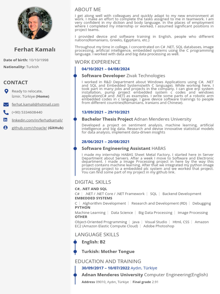 Cv | PDF | Computer Programming | Embedded System