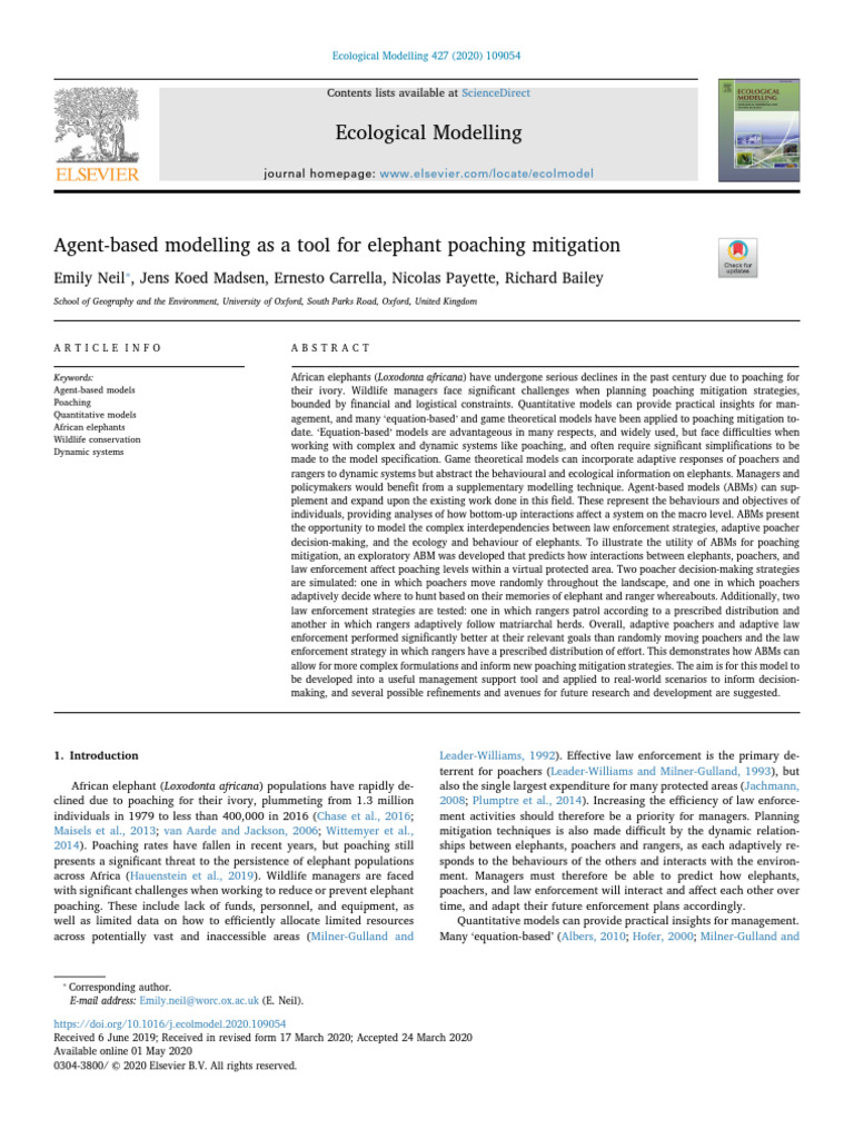 Agent Base Model | PDF | Poaching | Crime & Violence