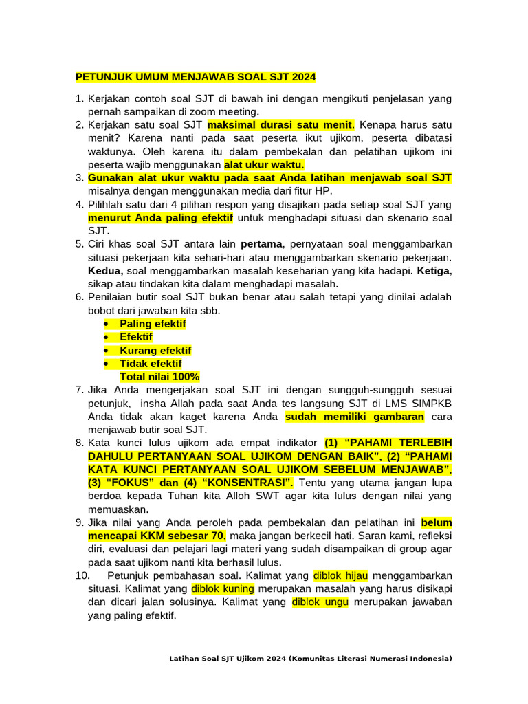 Pembahasan Soal Ujikom Agustusl Untuk Guru Dan Ks Latihan 1 | PDF