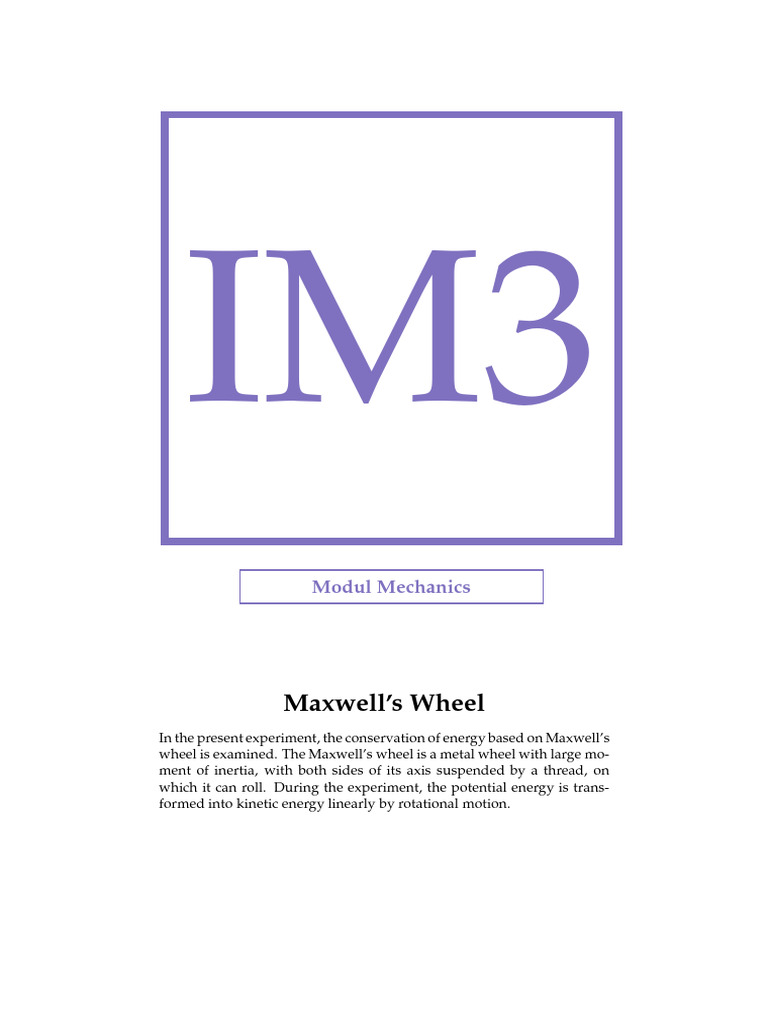 Maxwell's Wheel Energy Conservation Experiment | PDF | Rotation Around ...