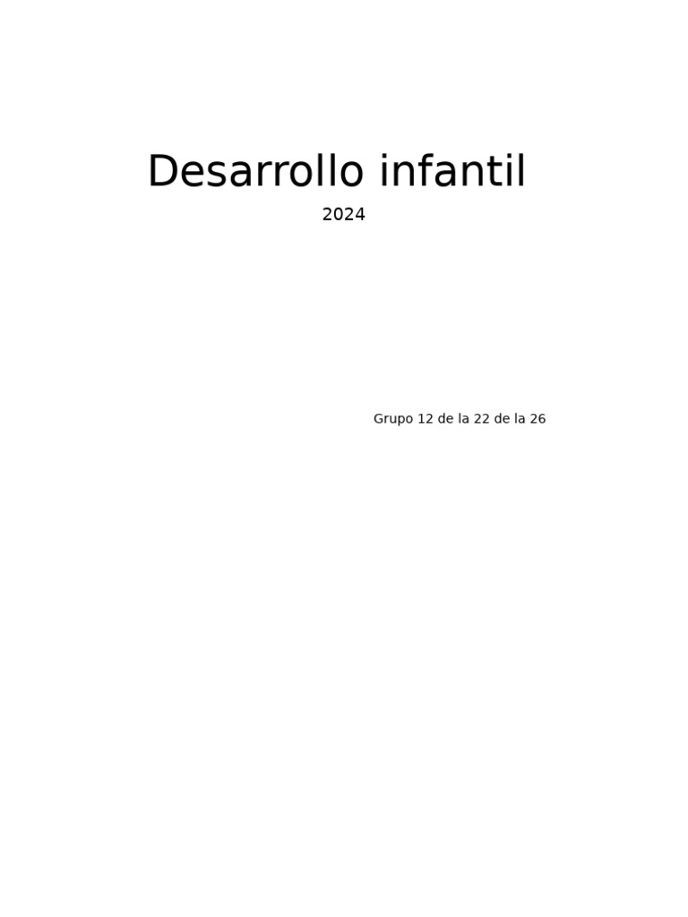 Desarrollo Infantil | PDF