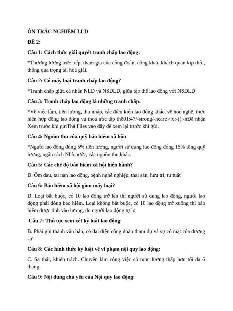 ÔN TRẮC NGHIỆM LLD ĐỀ 2 | PDF