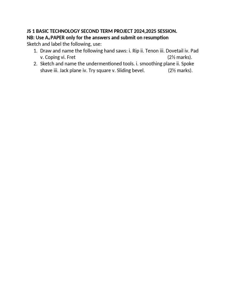 Stp25 Js 1 Basic Technology Second Term Project 2025 | PDF