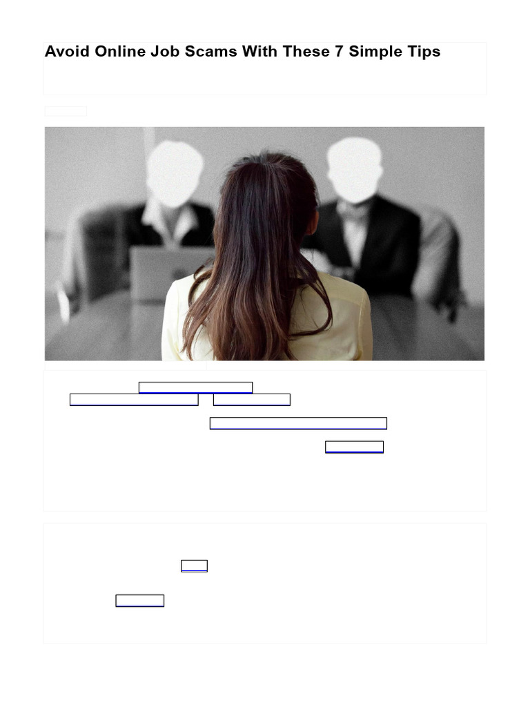 7 Tips to Avoid Job Search Scams | PDF | Phishing | Recruitment