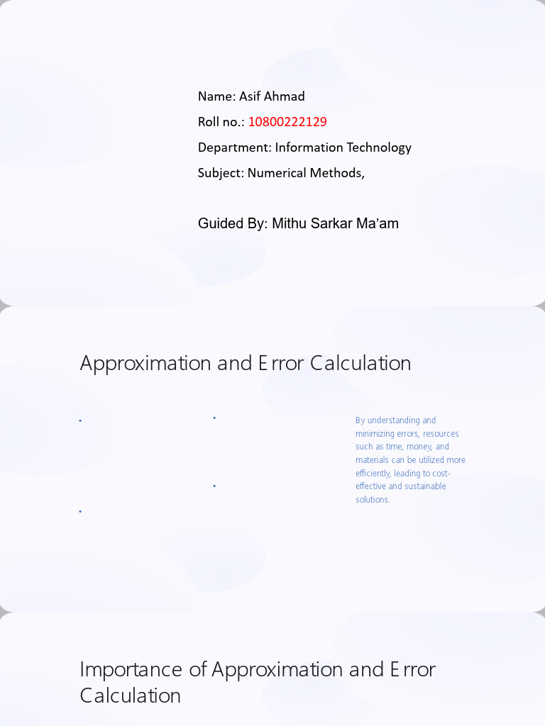 Numerical Methods: Error Analysis Guide | PDF | Rounding | Accuracy And ...