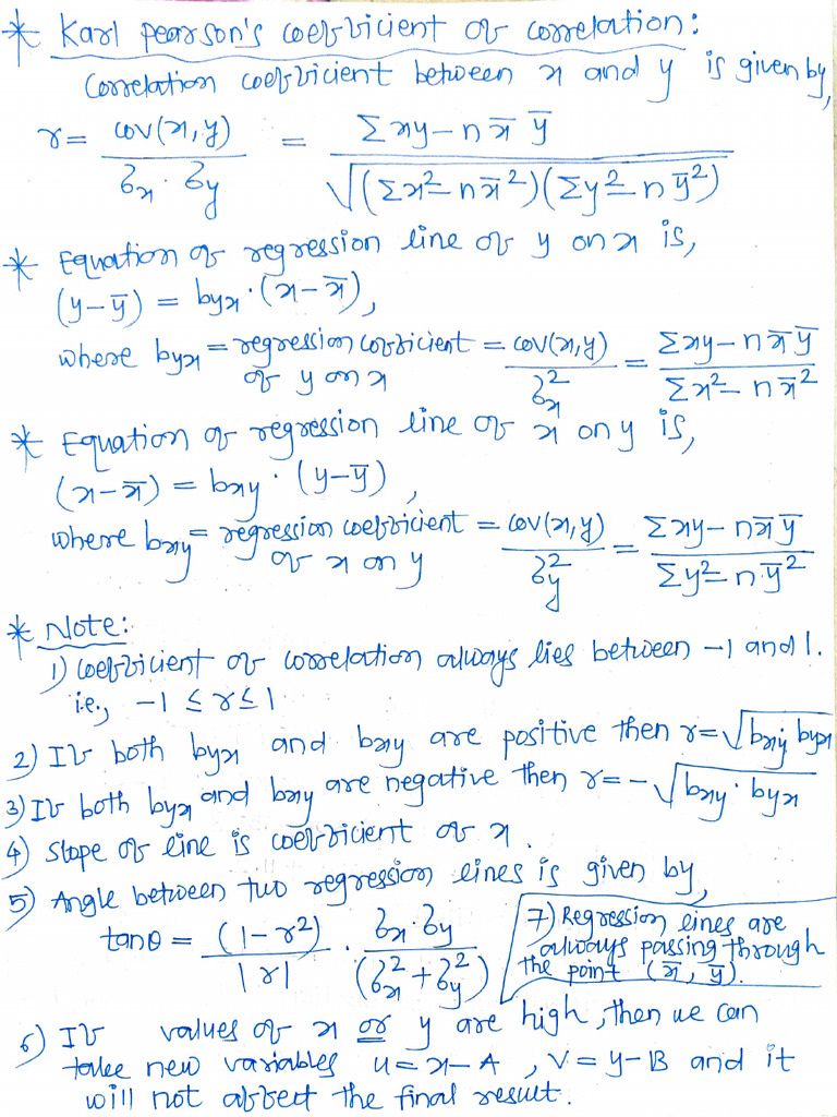 Correlation and Regression - M3 | PDF