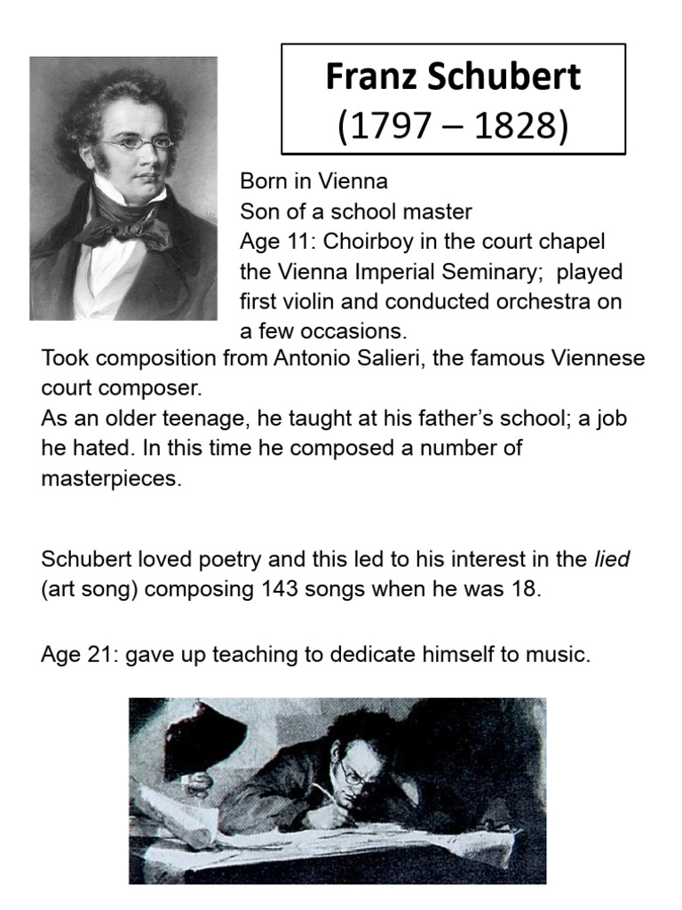 Week 4 Topic 3 WAM Franz Schubert | PDF | Franz Schubert | Music