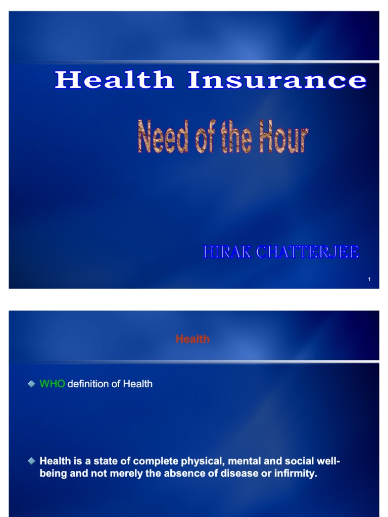 Health Insurance Presentation | PDF | Insurance | Actuary
