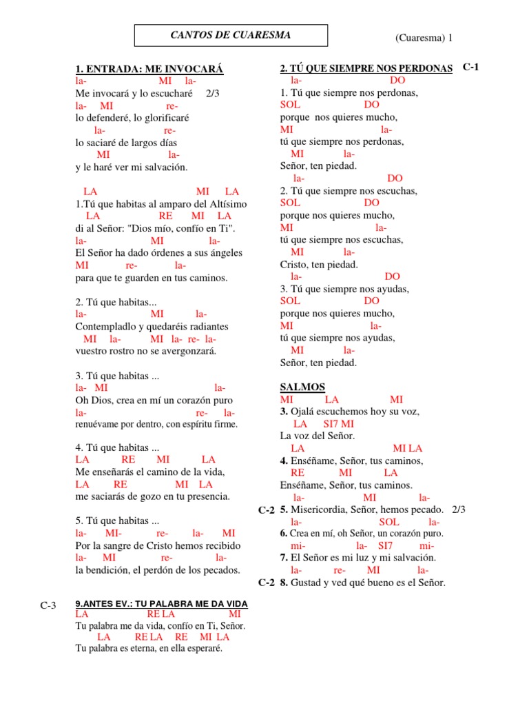 Cantos de Cuaresma | PDF | Cristo (título) | eucaristía
