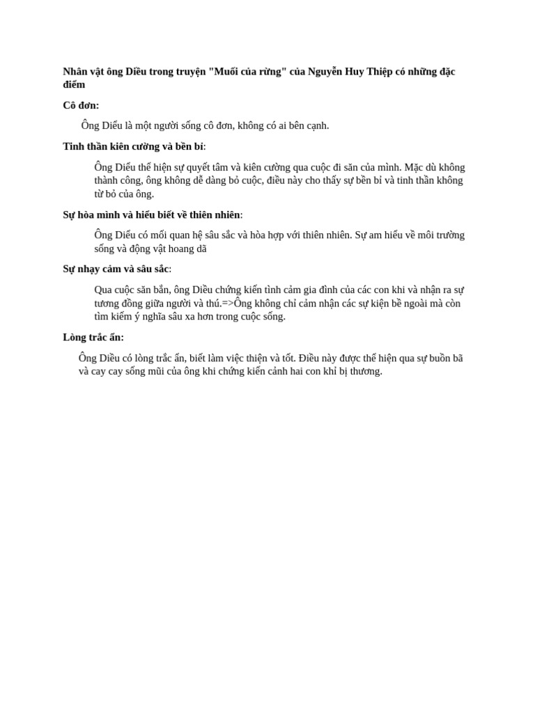 Nét đặc trưng của ông Diểu trong MCR | PDF