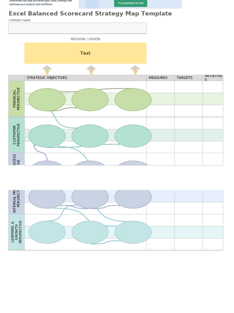 IC Excel Balanced Scorecard Strategy Map Template 12031 | PDF ...