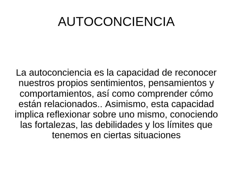 AUTOCONCIENCIA | PDF