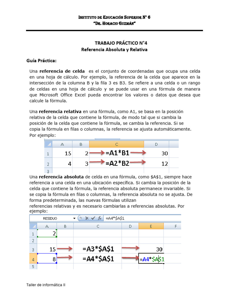 TPN°04-Referencia Absoluta y Relativa de Excel | PDF | Hoja de cálculo | Microsoft Excel