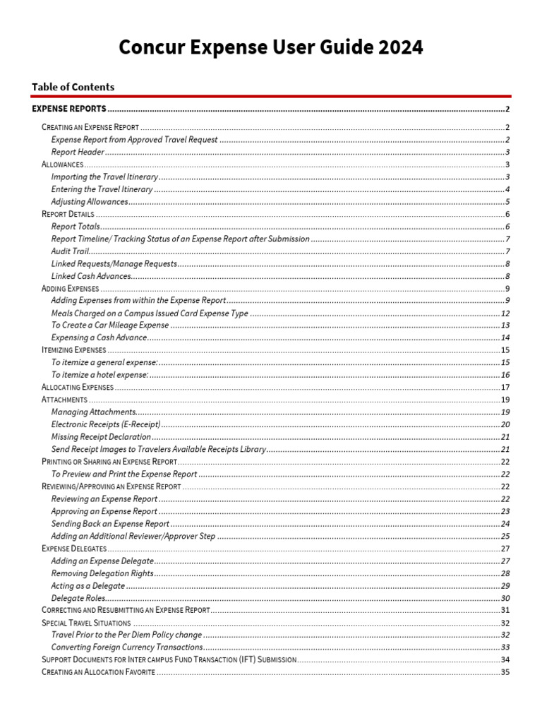 Concur Expense Report User Guide 2024 | PDF | Credit Card | Expense