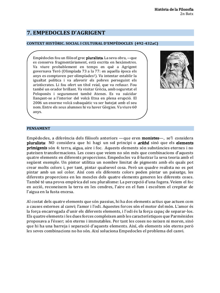 7. Empèdocles | PDF
