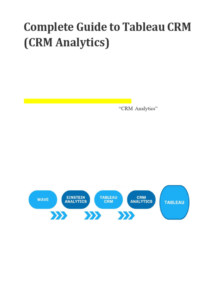 Complete Guide to Tableau CRM (CRM Analytics) | PDF | Customer Relationship Management | Analytics
