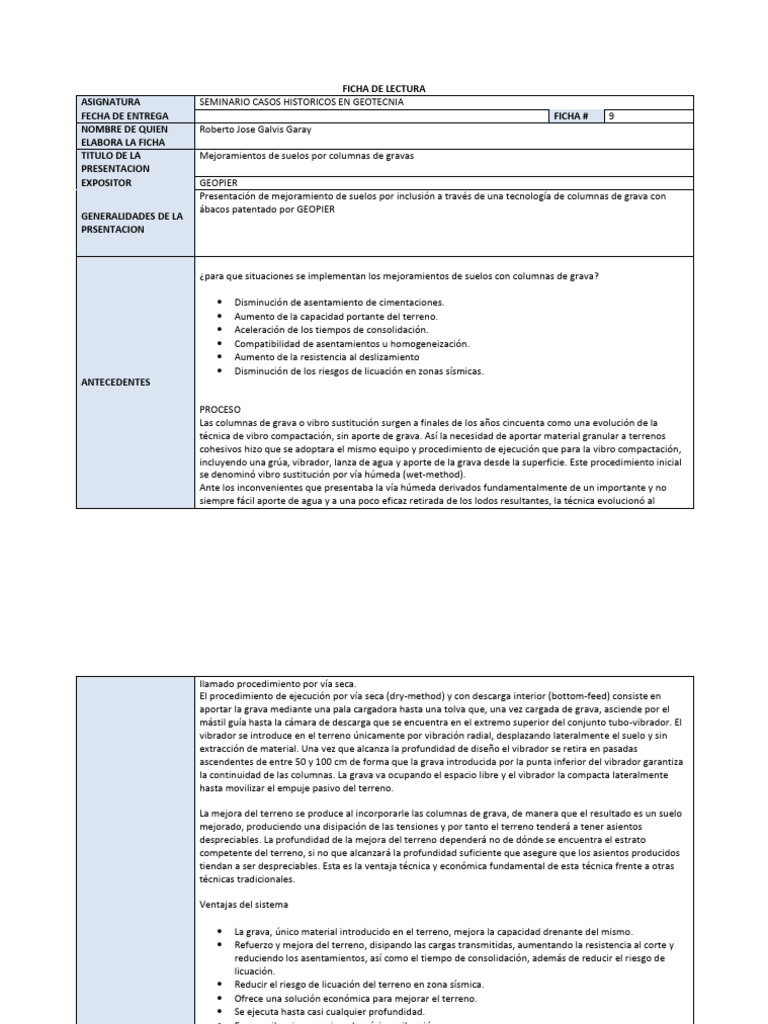Ficha 9. Presentacion Geopier | PDF | Fundación (Ingeniería)