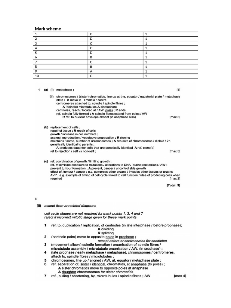 Ch.5 Mark Scheme | PDF
