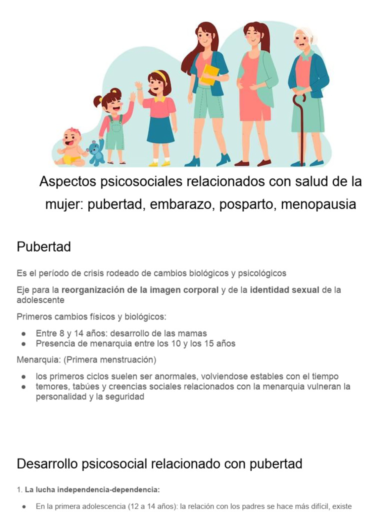 Tema 5 - La Salud Emocional de La Mujer - Pubertad, Embarazo, Posparto ...