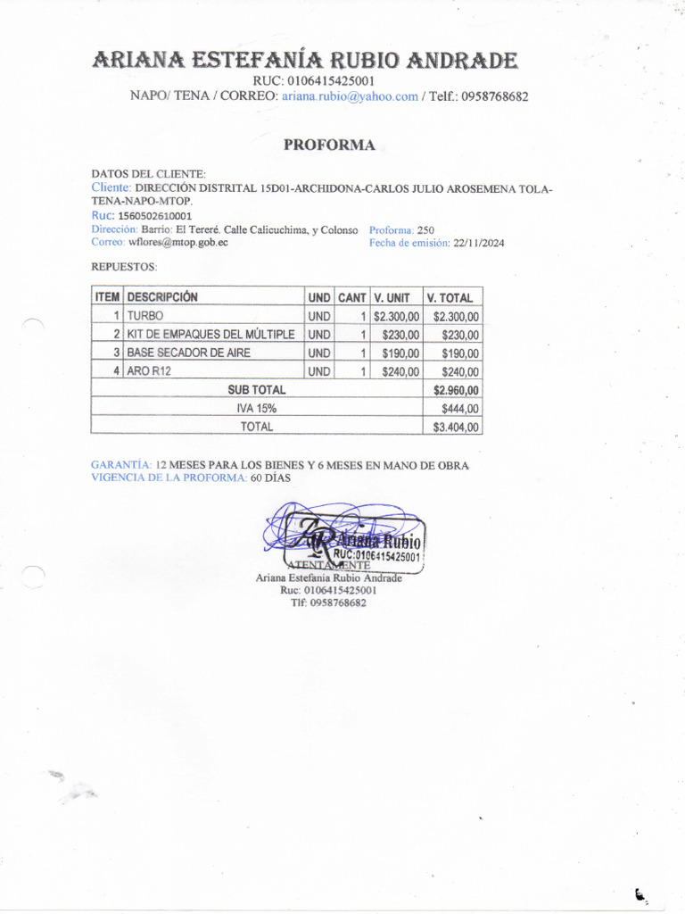 Proforma 05-11006 | PDF
