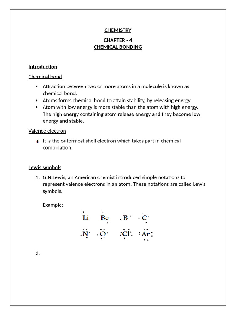 Chemical Bonding | PDF