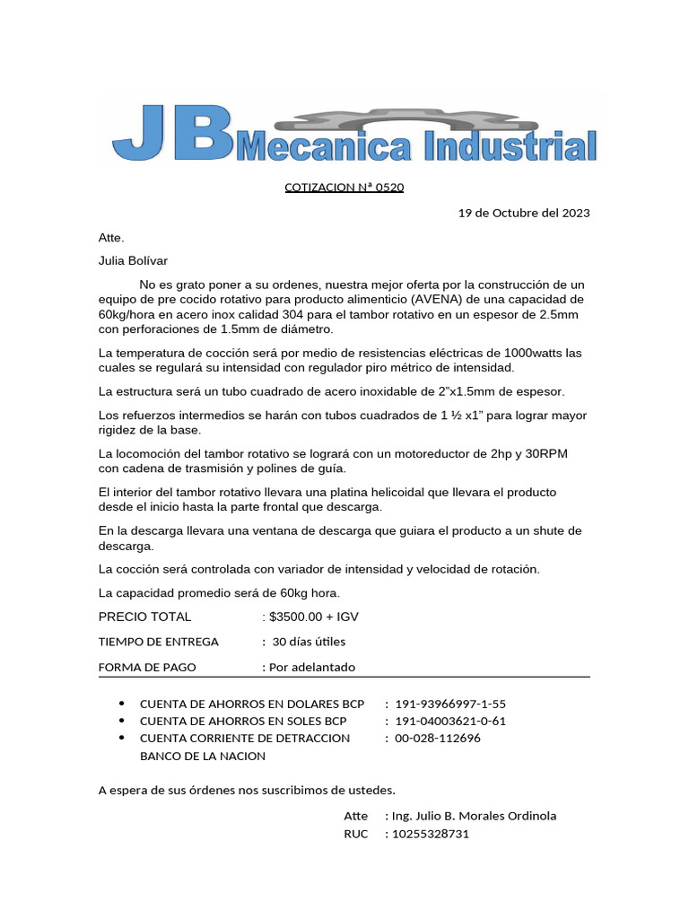 Precocedora Rotativa-Cot N 0520 | PDF