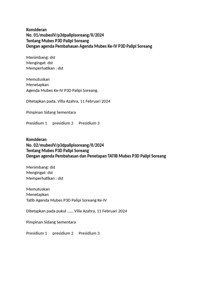 Konsideran Mubes P3D | PDF