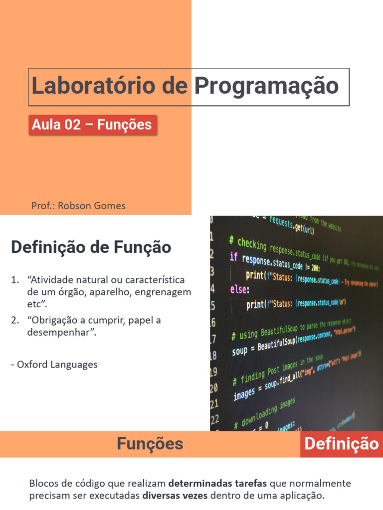 Aula 02 - Funções | PDF | Python (linguagem de programação) | Informática
