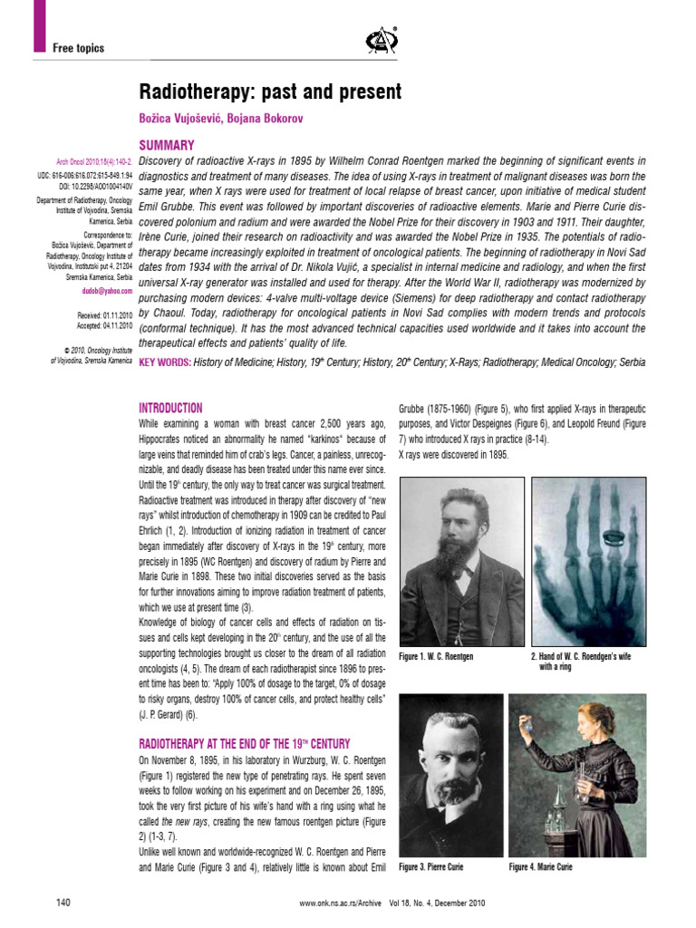 History of Radiotherapy Innovations | PDF | Radiation Therapy | Oncology