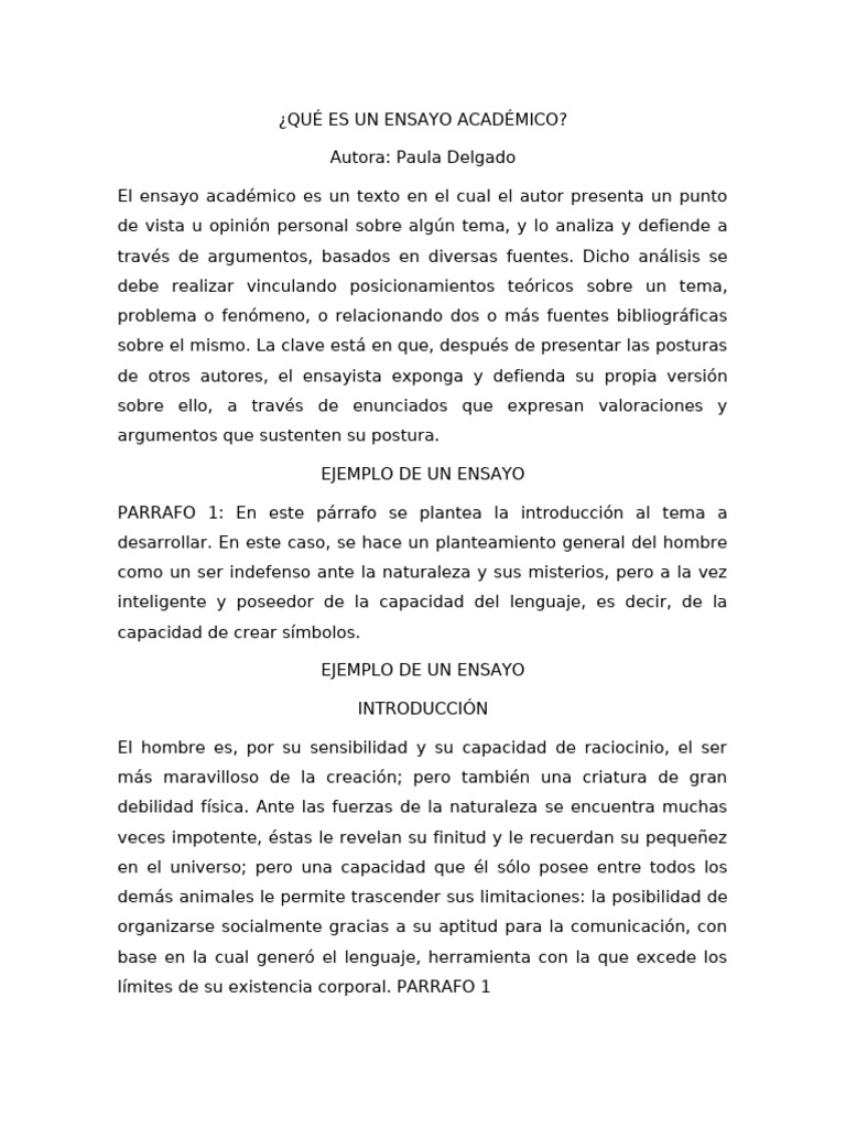 Definición y Ejemplo de Ensayo Académico | PDF | Ensayos | Los símbolos