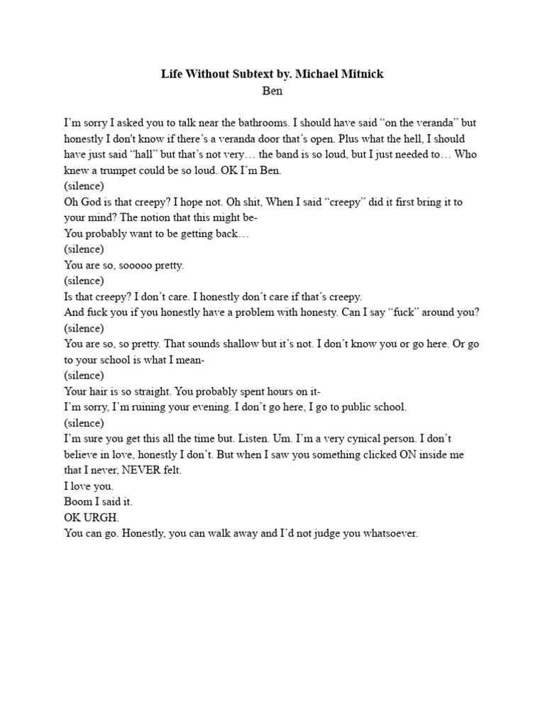 Ben's Confession Monologue | PDF