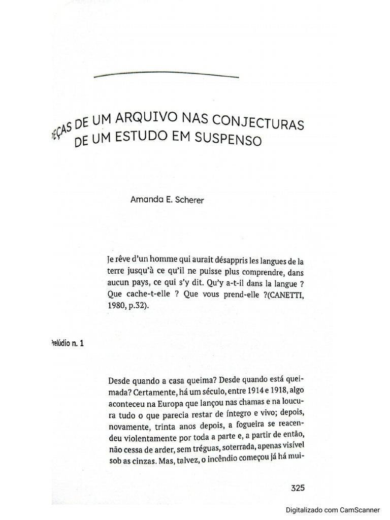 Peças de Um Arquivo Nas Conjecturas de Um Estudo Em Suspenso | PDF