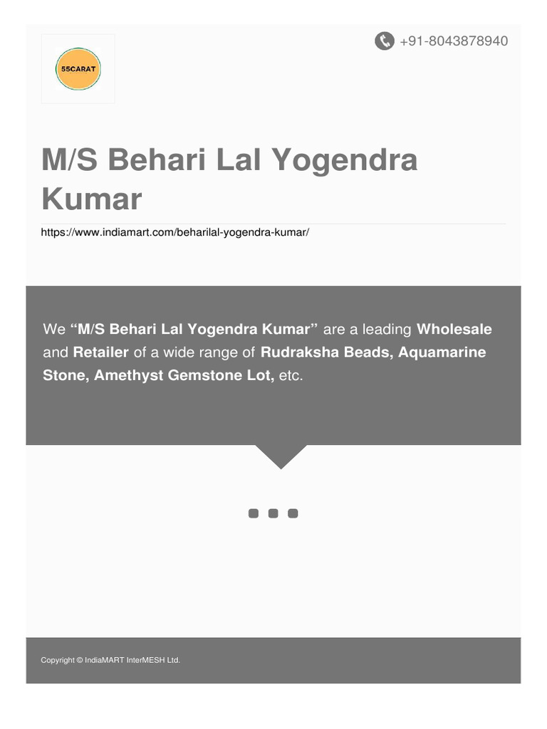 M S Behari Lal Yogendra Kumar | PDF | Gemstone | Jewellery Components