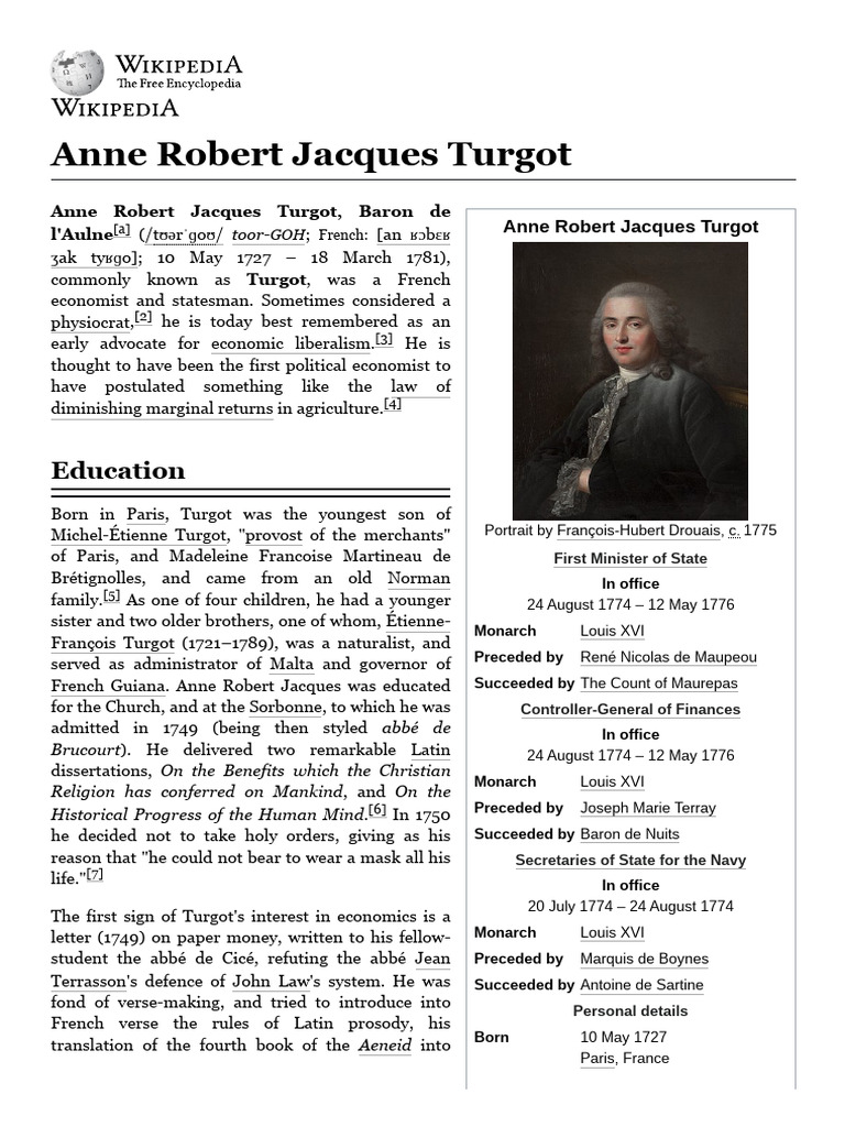 Anne Robert Jacques Turgot | PDF