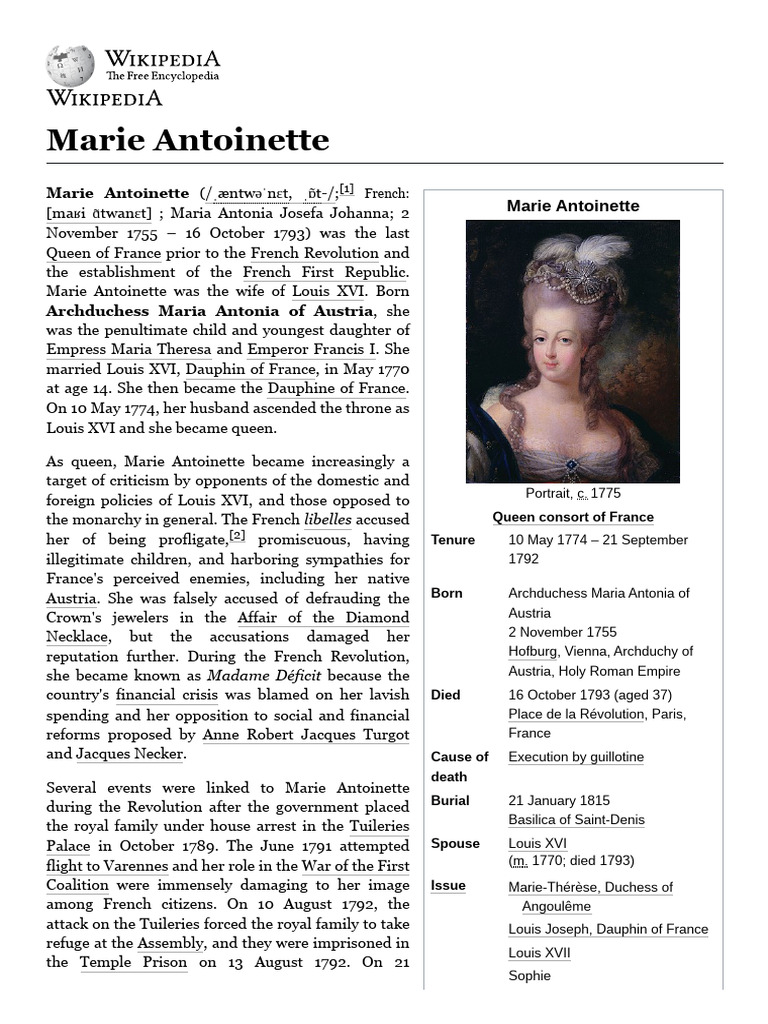 Marie Antoinette | PDF | Marie Antoinette | French Monarchy