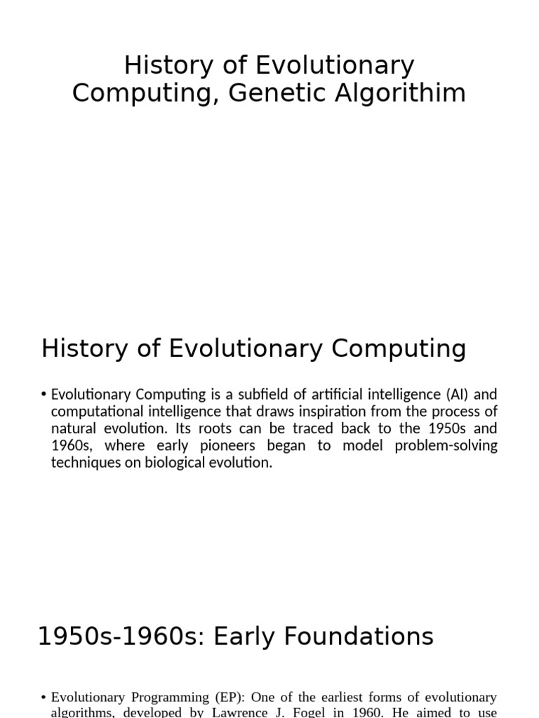 Unit-3 Evolutionary Computing & GA | PDF | Genetic Algorithm | Genetics