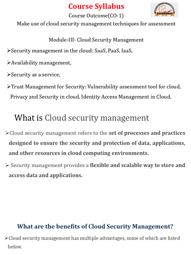Cloud Security Module III | PDF | Security | Computer Security