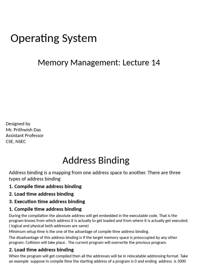 Operating System Lecture14 | PDF | Library (Computing) | Office Equipment