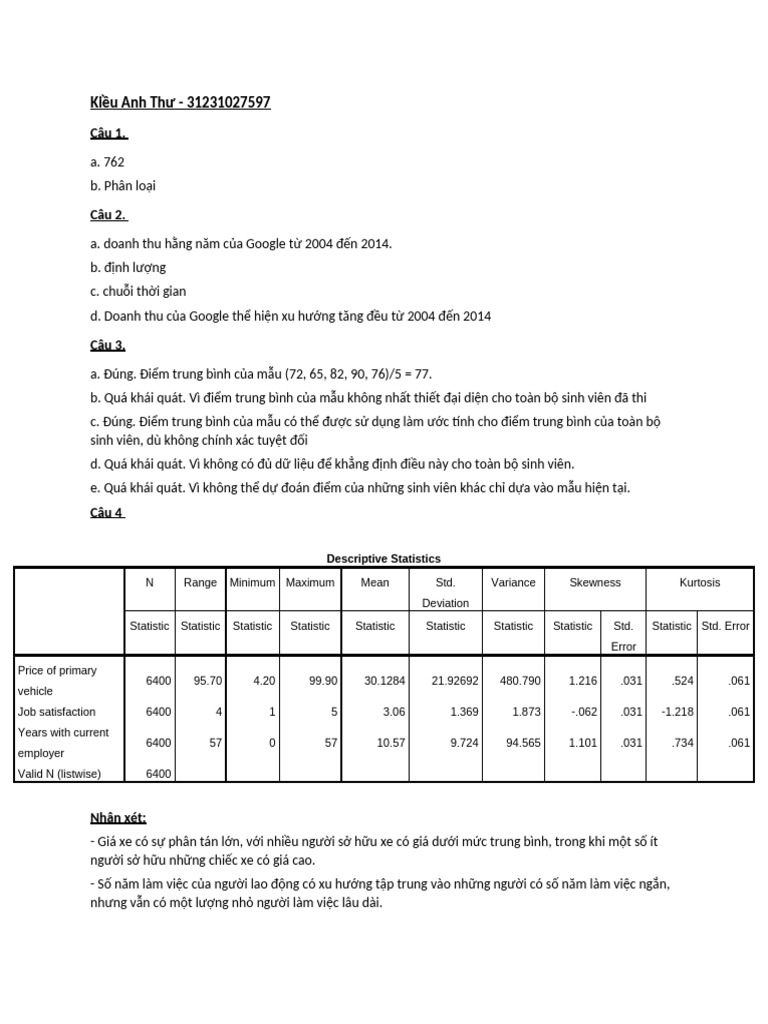 Bài tập PTKD | PDF