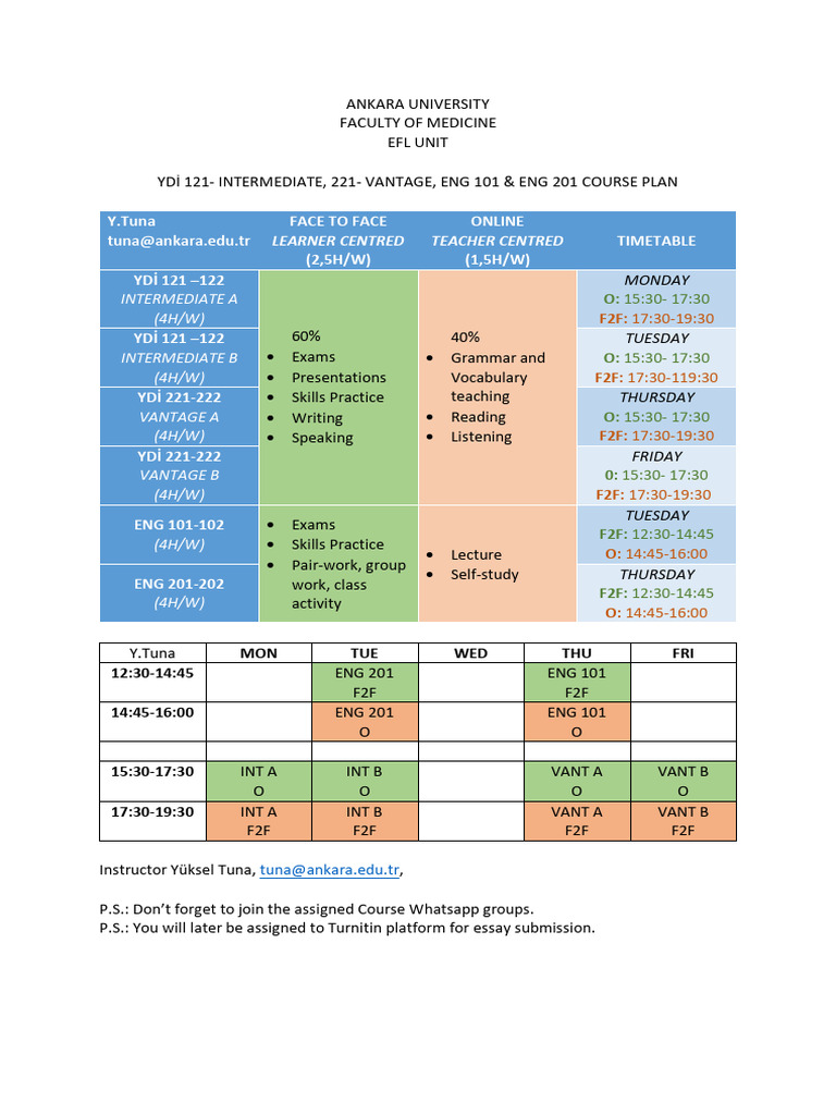2021-2022 Course Timetable | PDF | Learning | Language Acquisition
