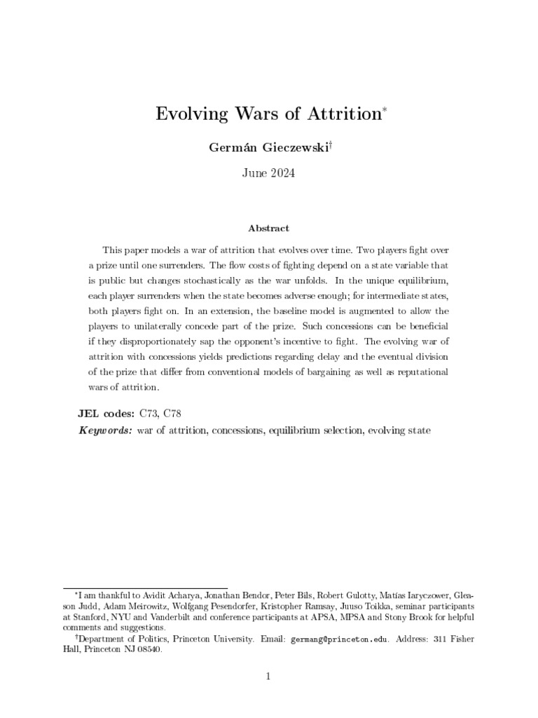 Warofattrition 06242 | PDF | Economic Equilibrium