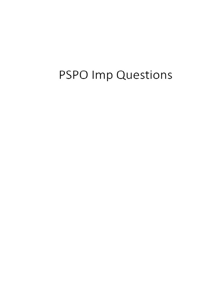 PSPO Imp Questions | PDF