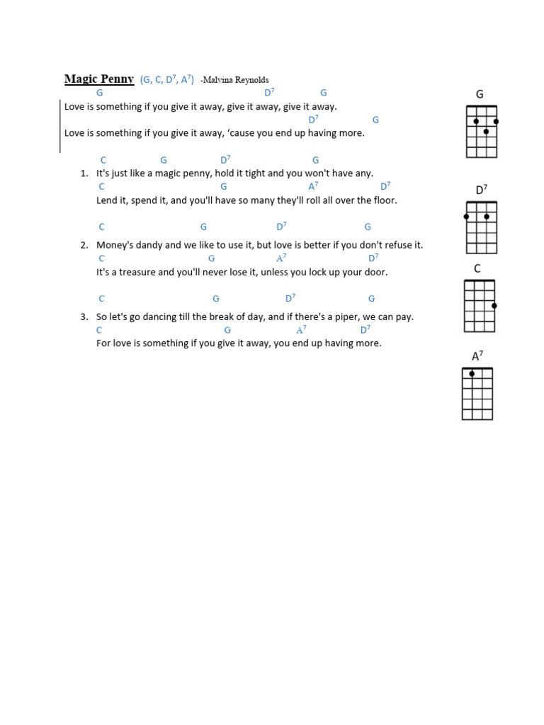 Magic Penny Song | PDF