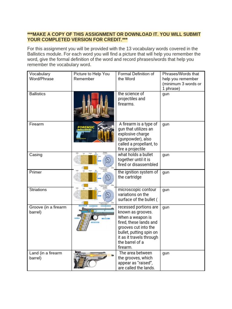 Ballistics Graphic Organizer | PDF | Gun | Gun Barrel