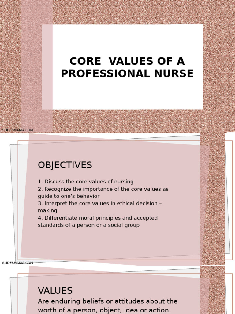 Core Values in Professional Nursing | PDF | Nursing | Patient